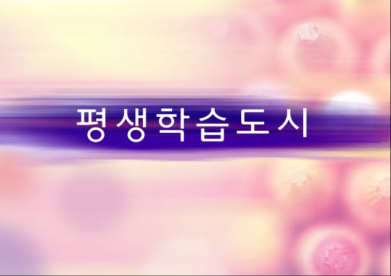 평생학습도시 현황 및 사례.PPT자료