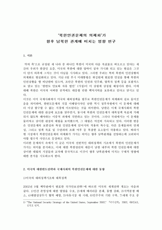 ‘북한인권문제의 의제화’