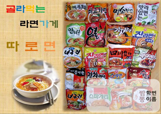 [사업계획서] 최근 라면시장의 판도를 바꾼 꼬꼬면에 대항하는 사업계획서