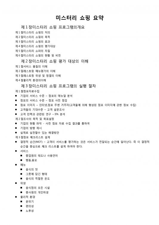 [책 요약] 미스터리 쇼핑 요약 [고객 모니터링]