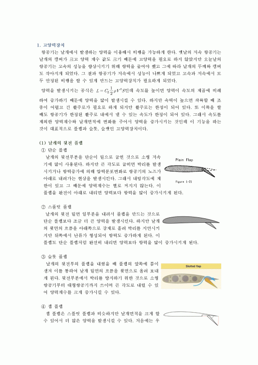 고양력장치와 고항력장치