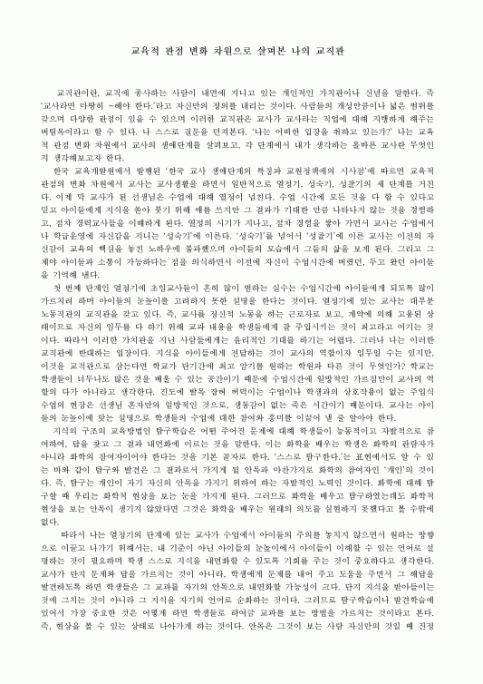 나의 교직관 레포트 자료