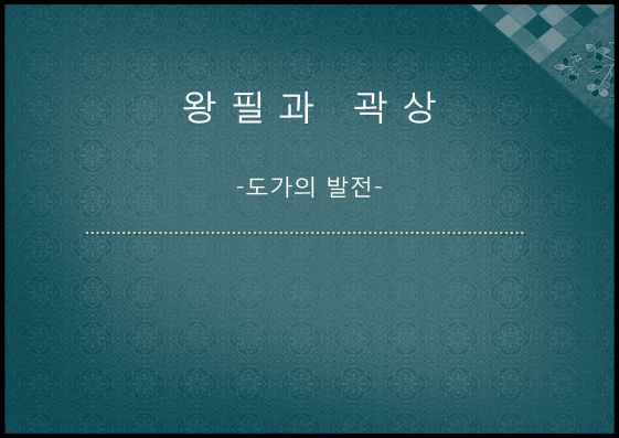 왕필 곽상,도가의 발전,공자의 재해석,왕필의 사상,곽상의 사상