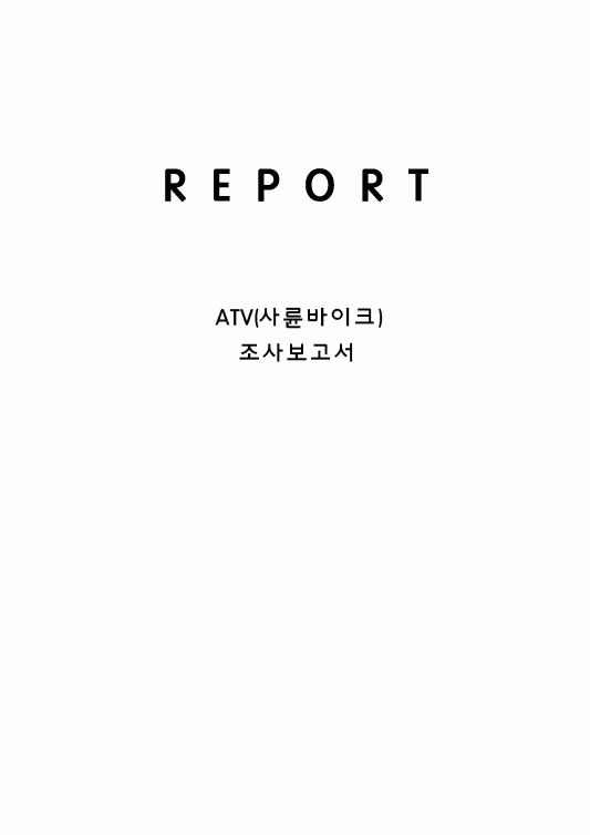 ATV(사륜바이크)-ATV의 정의와 특성,ATV의 세계시장조사,국내 ATV시장 경제적 파급효과