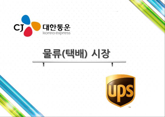 물류(택배) 시장 - CJ 대한통운 vs UPS (물류택배시장, 택배시장 현황, UPS , CJ대한통운, 두 기업의 국내외 입지 현황, 물류비 가격결정, 물류비 측정, 두 기업의 조사결과).pptx
