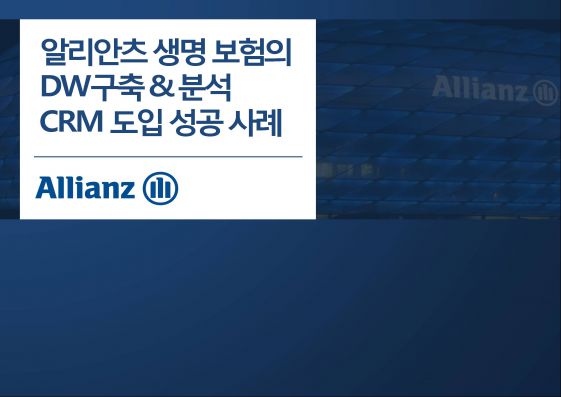 알리안츠생명보험-DW구축분석CRM도입성공사례,브랜드마케팅,서비스마케팅,글로벌경영,사례분석,swot,stp,4p