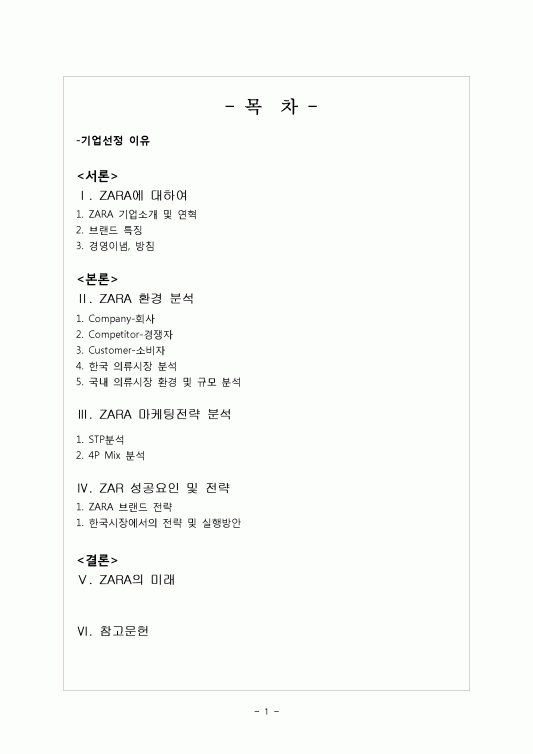 유럽기업 분석-ZARA