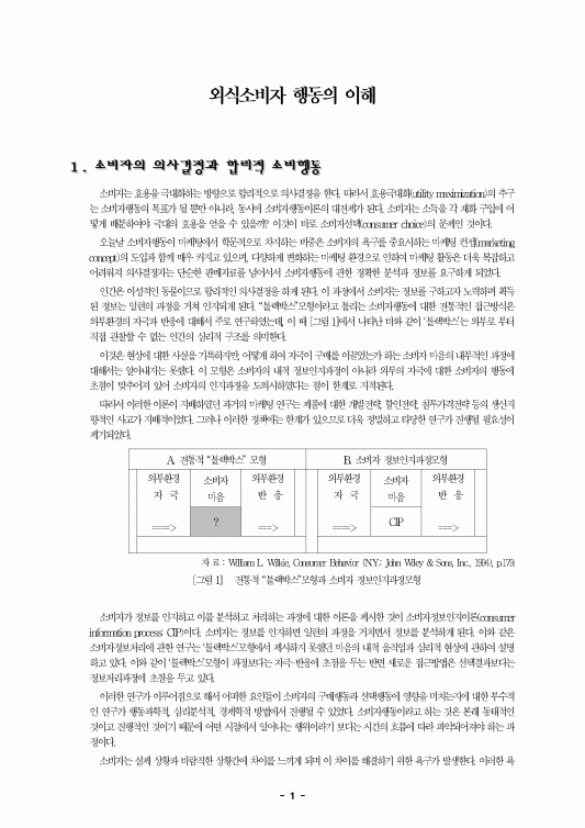 외식소비자 행동의 이해