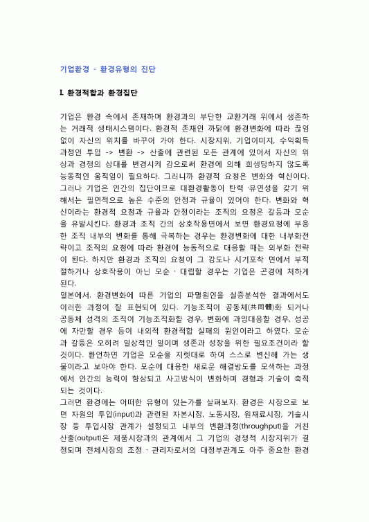 [기업환경] 환경유형의 진단