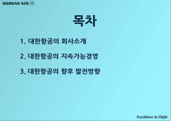 대한항공 지속 가능 경영 위한 경영 전략분석