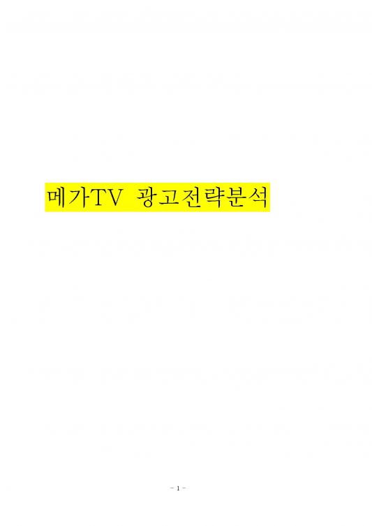 메가TV 광고 전략분석