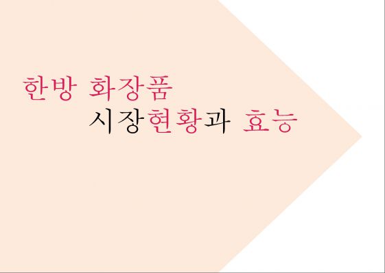 한방 화장품 시장현황과 효능 (한방 화장품, 한방 화장품 시장 현황, 한방화장품).pptx