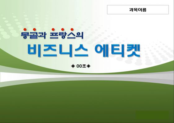 비지니스에티켓(몽골_프랑스)