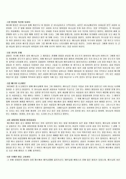 요한복음 레포트 자료