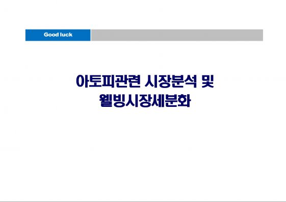 아토피시장분석 및 웰빙시장 세분화