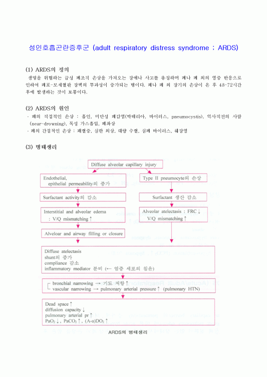 성인호흡곤란증후군 (ARDS)