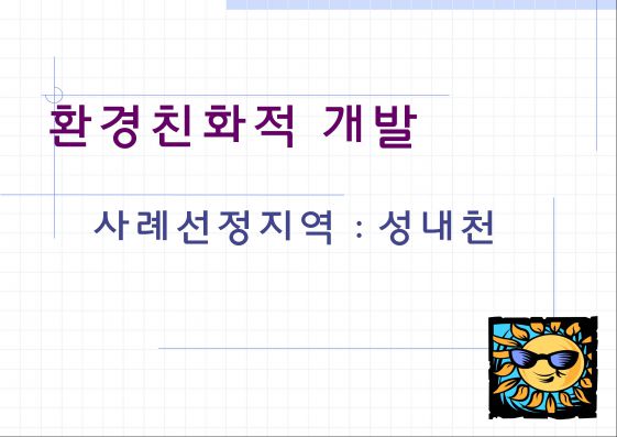 환경친화적 개발 : 성내천.ppt