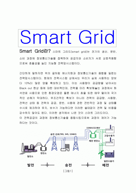 스마트그리드는 무엇인가? 미래 대체 에너지