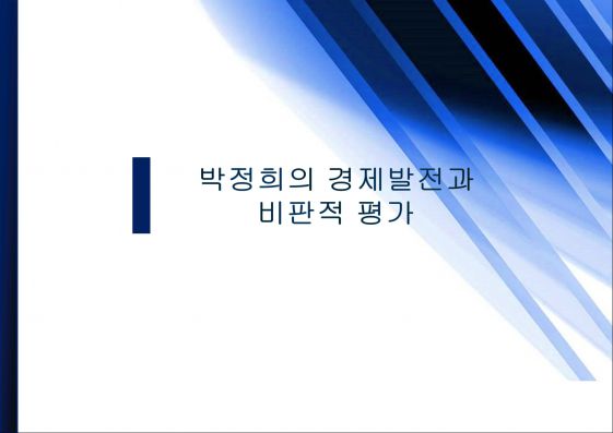 박정희의 경제발전과 부정적인 점
