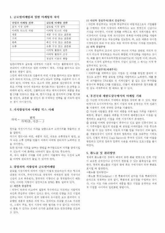 <글로벌마케팅 중간고사> 모범답안 (글로벌마케팅, 마케팅, 관리방안, 배경, 문화, 혁신, 정치적 위험, 뇌물수수, 법적인 문제, 제품, 시장)