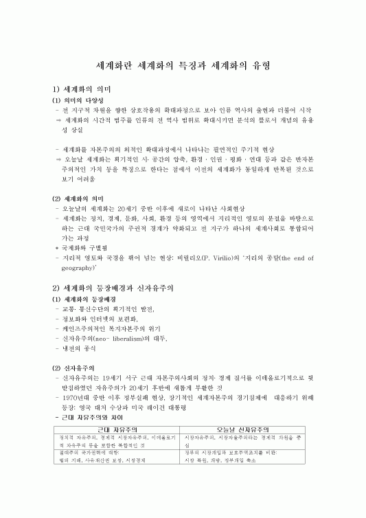 [세계화의 의미] 세계화(Globalization /世界化)란 세계화의 특징과 세계화의 유형