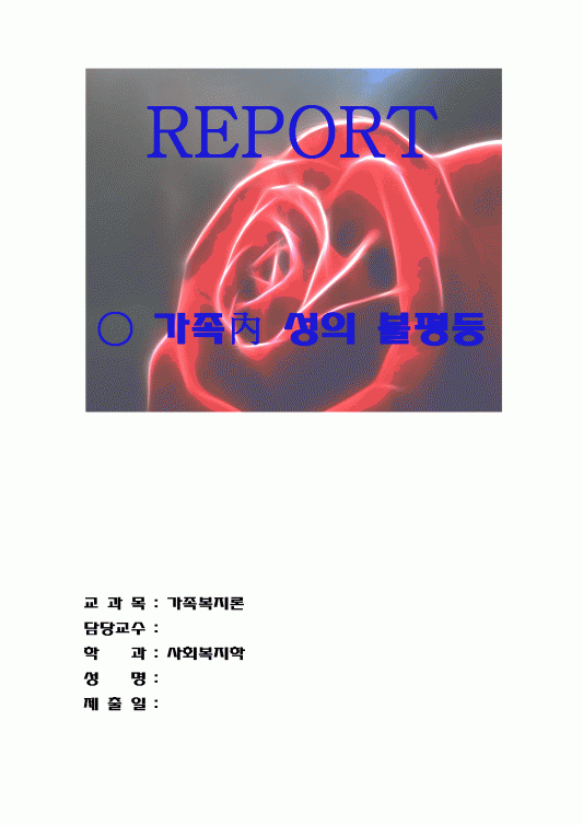 가족내 성의 불평등