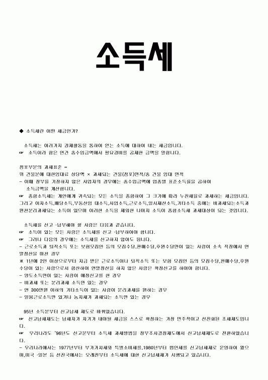 소득세 레포트 자료