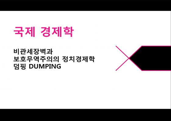 [국제 경제학] 비관세장벽과 보호무역주의의 정치경제학 덤핑(DUMPING) 덤핑의 정의, 덤핑의 종류, 덤핑행위의 부정적 영향.pptx