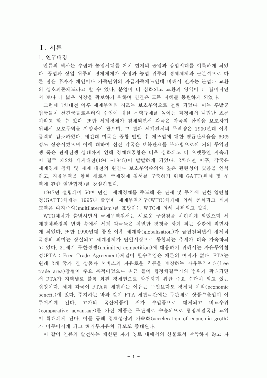 자유무역이 국민의 복리후생에 미치는 영향