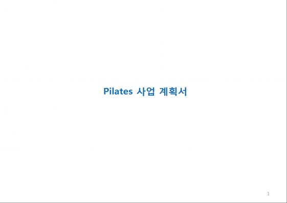 스포츠 사업계획서(필라테스)