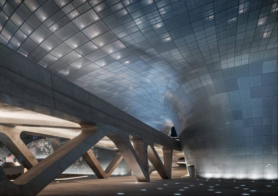 동대문 디자인 플라자 (Dongdaemun Design Plaza : DDP) 연혁과 자하하디드 소개, 디자인 컨셉, 공간체험, 동선 분석.pptx