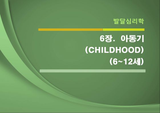 발달심리학-아동기