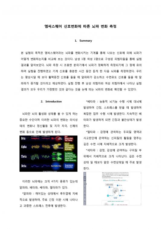 뇌파측정 결과레포트