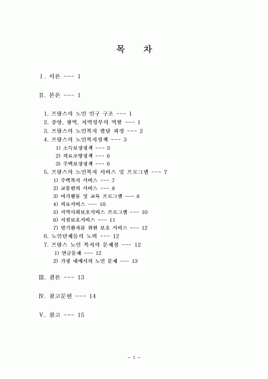 프랑스 노인복지