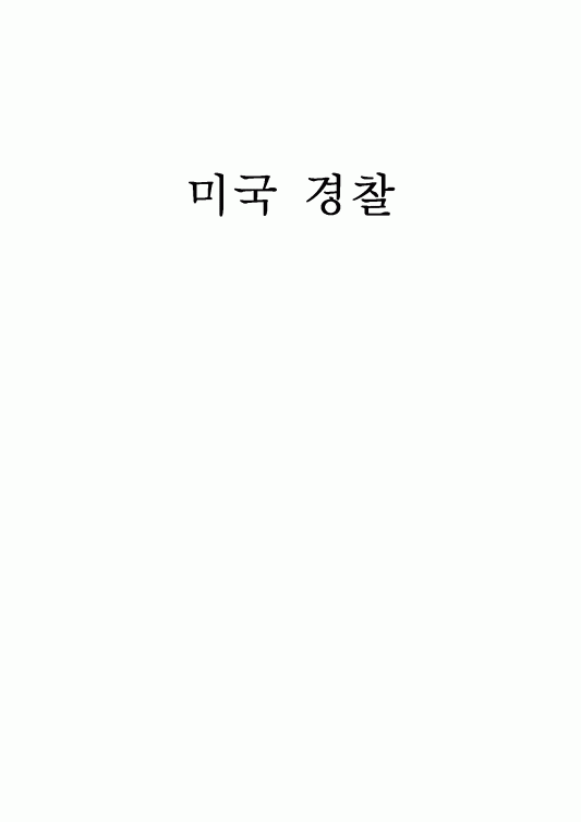 미국 경찰 레포트 자료