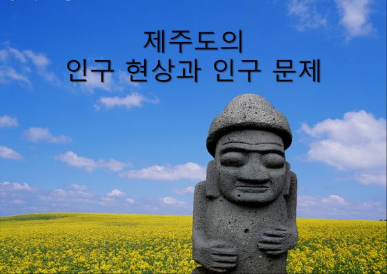 제주도(濟州島) 인구현상 특성과 인구 문제 발표 (발표 자료).pptx