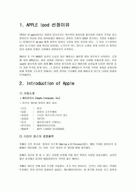 APPLE ipod 애플 아이팟