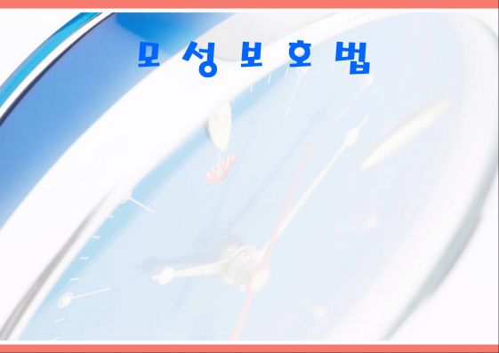 모성보호 ppt 레포트 자료