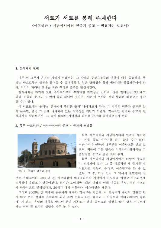 아프리카의 민족, 종교 [세계지리] - 서로가 서로를 통해 존재한다 「아프리카 / 서남아시아의 민족과 종교 - 발표관련 보고서」
