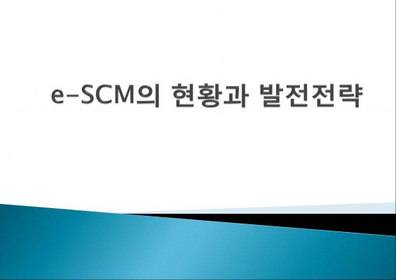 e-SCM의 현황과 발전전략.PPT