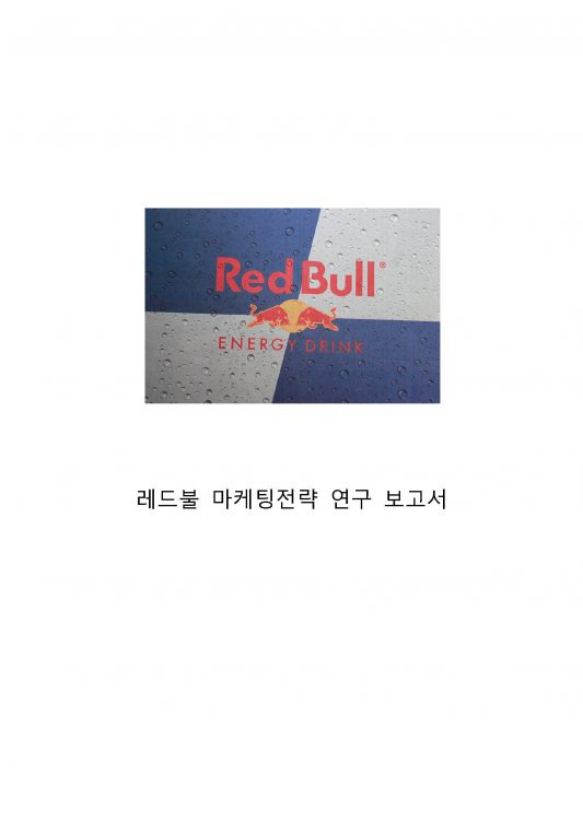 레드불 마케팅전략 연구 보고서 - REDBULL 레드불 브랜드분석과 국제시장에서의 글로벌 마케팅전략 분석 및 레드불 마케팅 4P,STP 전략분석과 레드불 향후 새로운전략 제안