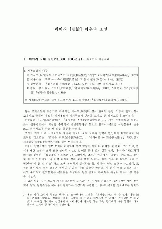 메이지 이후의 소설