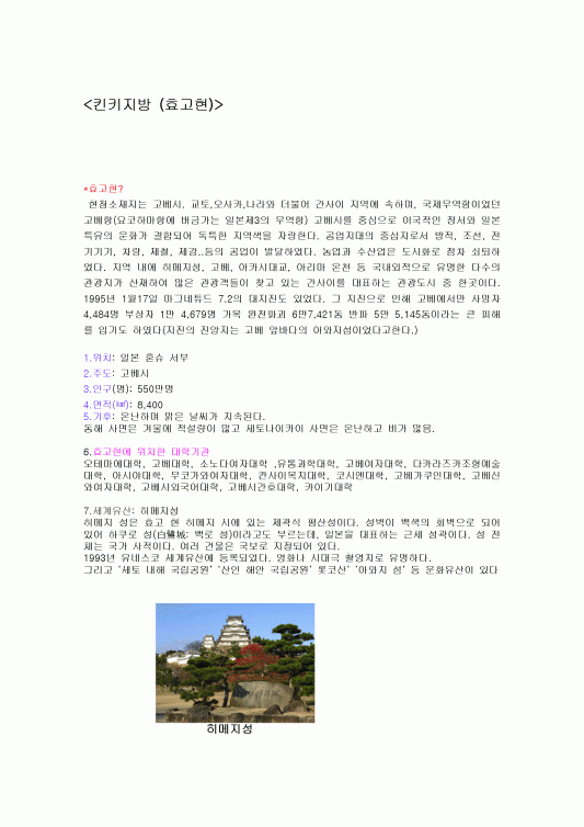 킨키지방 (효고현 兵庫縣)