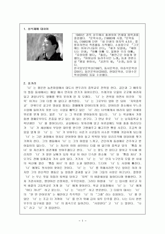 성석제의 『첫사랑』 - 줄거리, 표층 서사 구조, 심층 서사 구조