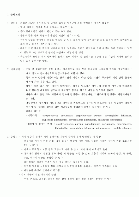 폐렴 케이스 Pneumonia Case Study [성인간호] 진단명 : Pneumonia, DM , HTN, CRF