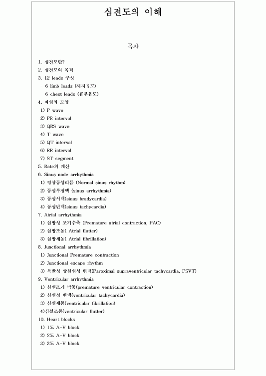 심전도의 이해
