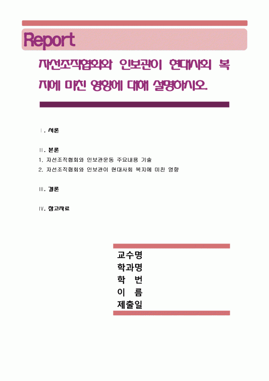 자선조직협회와 인보관이 현대사회 복지에 미친 영향에 대해 설명.