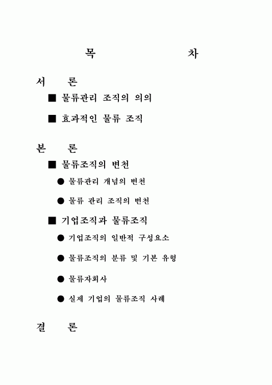물류 조직(Logistics organizations)