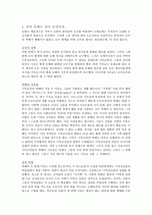 현대인을 위한 교회사  [브루스 셸리 저] 일부요약, 만약 티베르 강이 넘친다면