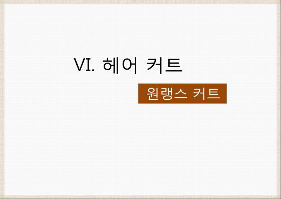Ⅵ. 헤어 커트 - 원랭스 헤어커트 수업모형.PPTX